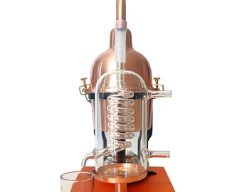 Alembic Distiller for Essential Oils & Hydrosol in Copper With Glass Condensation Coil. - Etsy