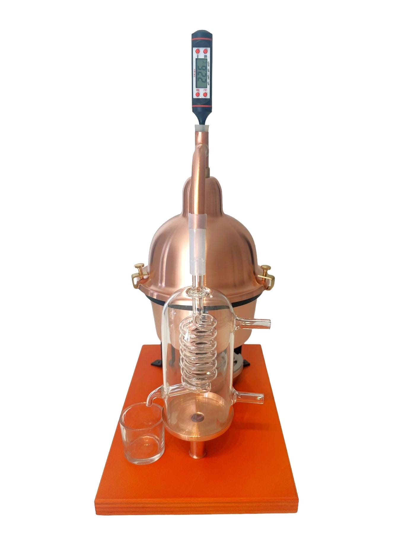 Alembic Distiller for Essential Oils & Hydrolate in Copper With Glass Condensation Coil ...