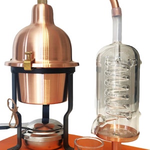 Copper Still for Essential Oils & Hydrolates With Glass Condensation ...