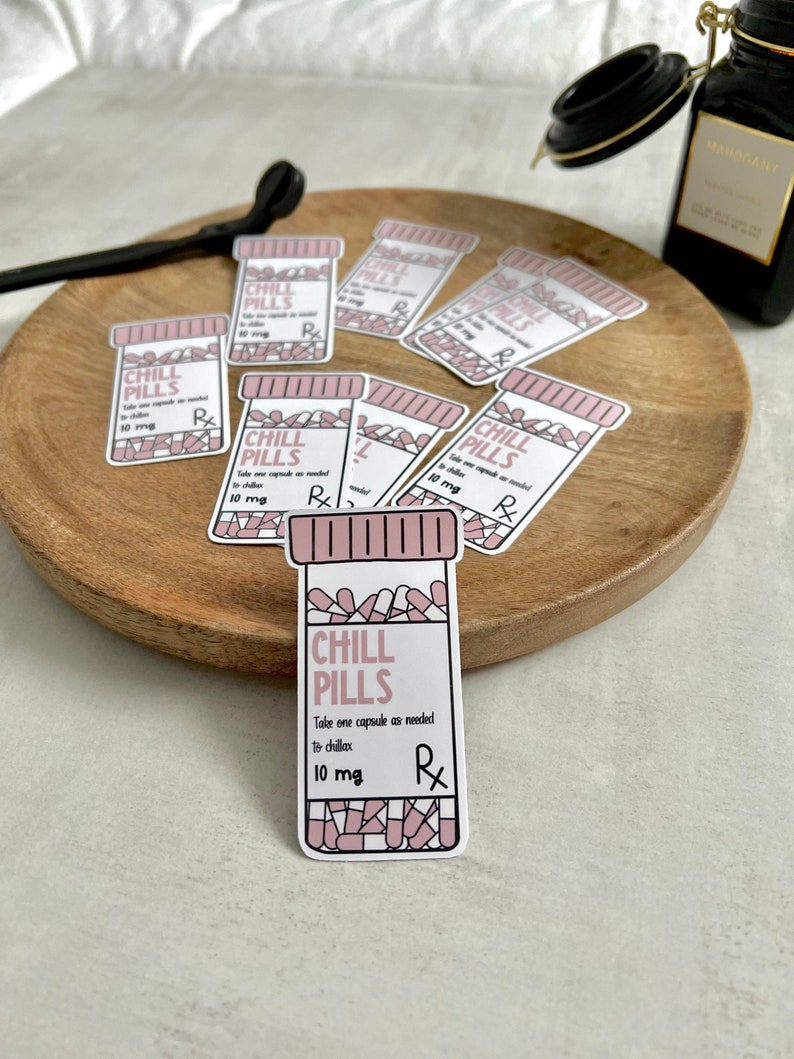 Stickers Take Care of Yourself Sticker Relax Stickers Pill Quote ...