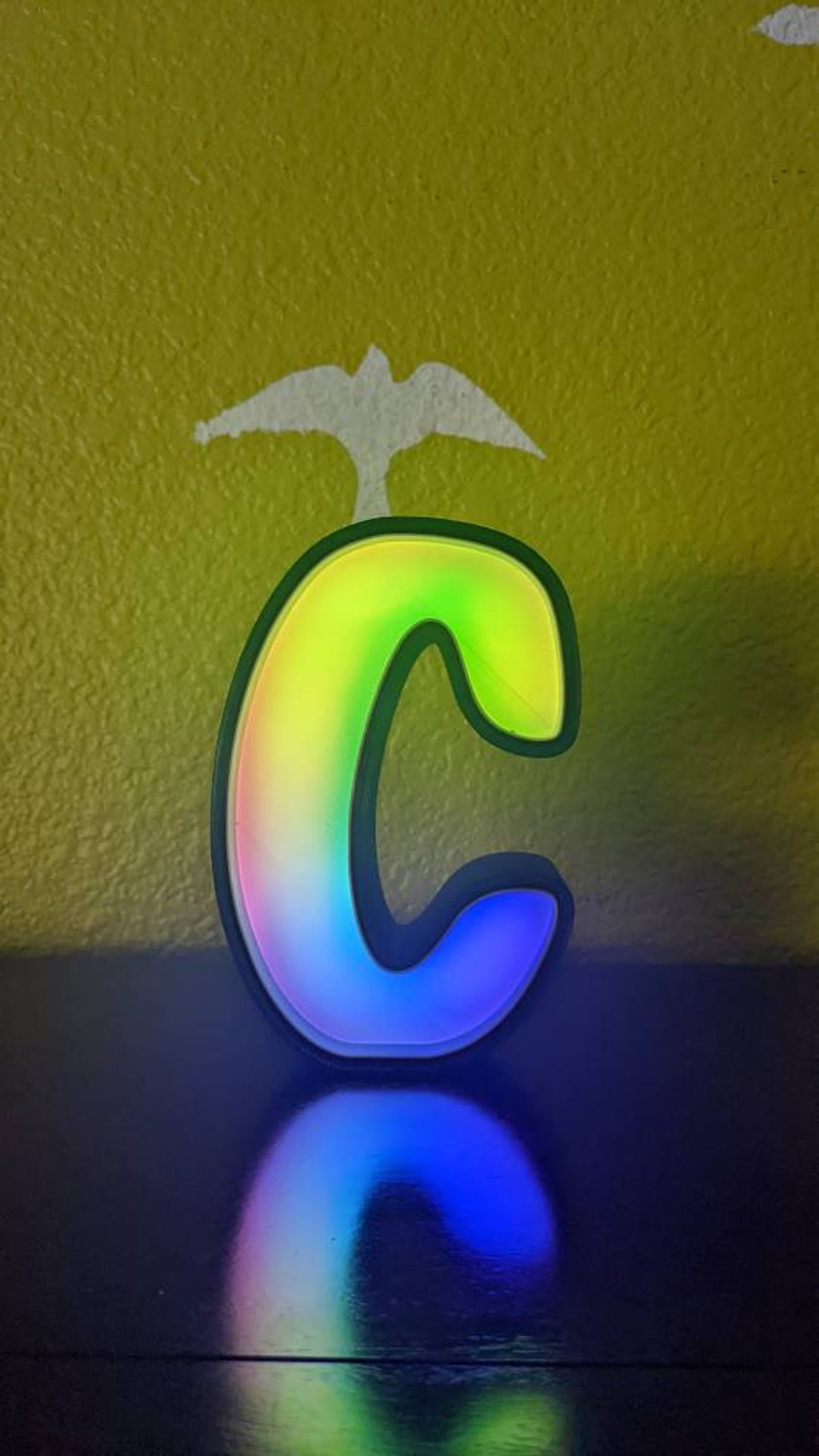 3D Printed RGB LED Letter Lamp With Remote One of a Kind - Etsy