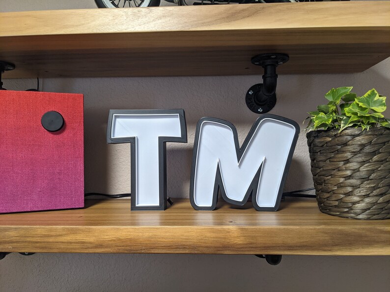 3D Printed RGB LED Letter Lamp With Remote One of a Kind - Etsy