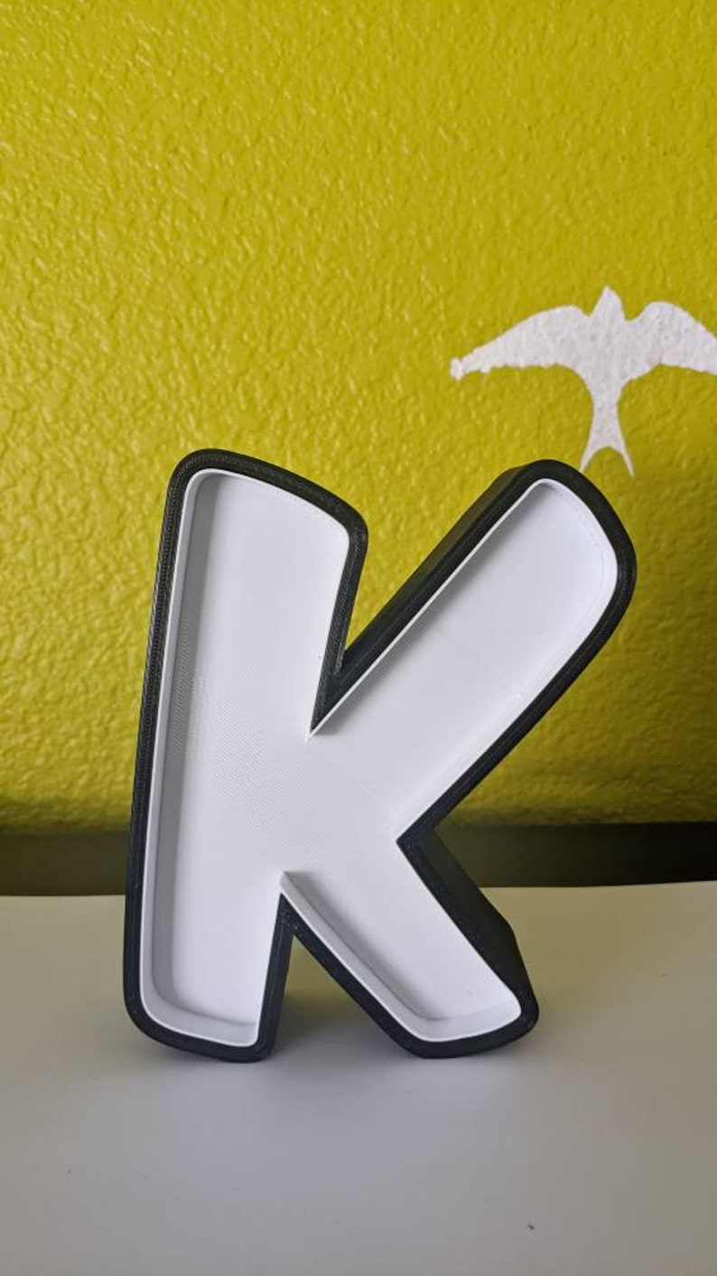 3D Printed RGB LED Letter Lamp With Remote One of a Kind - Etsy