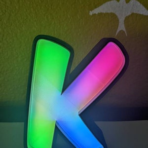 3D Printed RGB LED Letter Lamp With Remote - One of a Kind - Great for ...