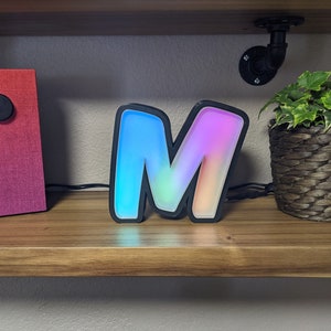 3D Printed RGB LED Letter Lamp With Remote - One of a Kind - Great for ...
