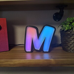 3D Printed RGB LED Letter Lamp With Remote - One of a Kind - Great for ...