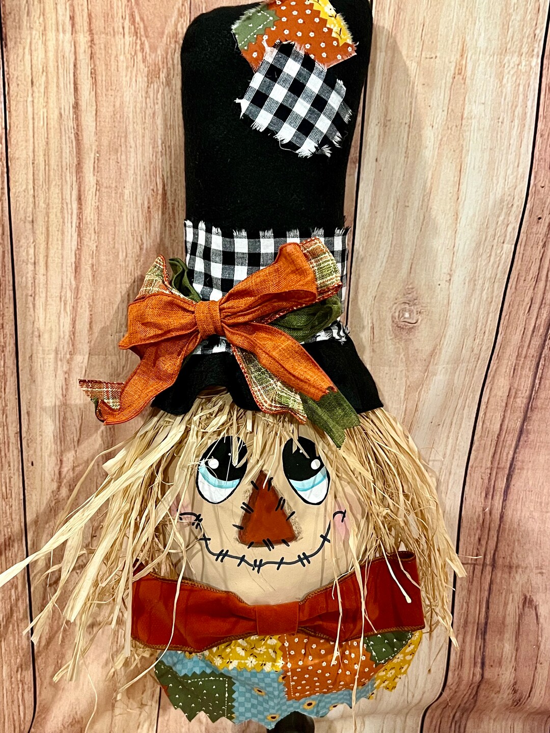 Scarecrow, Rust and Teal Scarecrow, Scarecrow Wreath Attachment ...