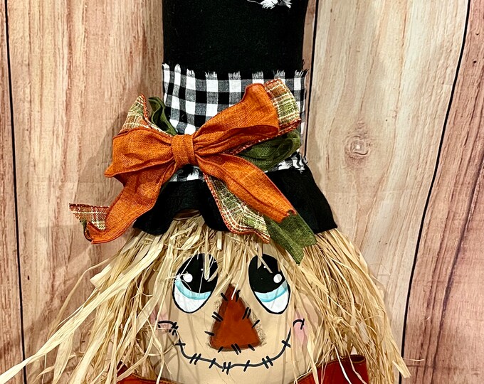 Scarecrow, Rust and Teal Scarecrow, Scarecrow Wreath Attachment ...