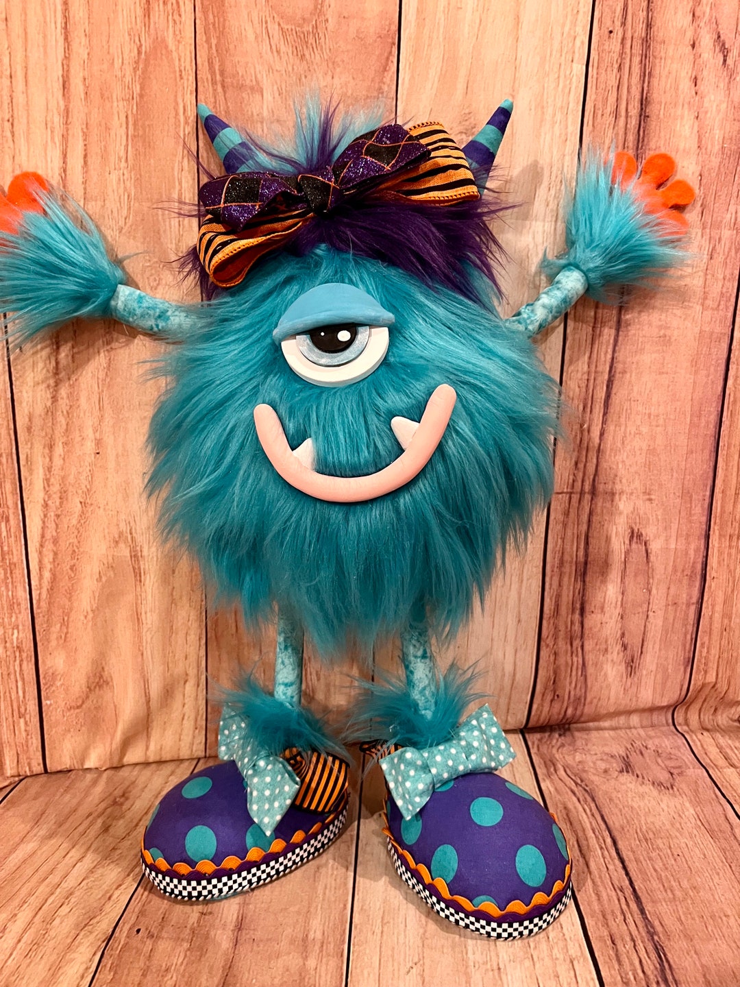 PREORDER Teal Monster Wreath Attachment, Halloween Wreath, Halloween ...