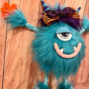 PREORDER Teal Monster Wreath Attachment, Halloween Wreath, Halloween ...