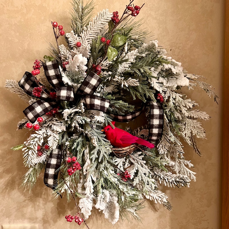 Cardinal Wreath - Etsy