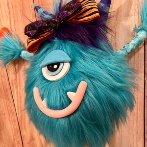 PREORDER Teal Monster Wreath Attachment, Halloween Wreath, Halloween ...