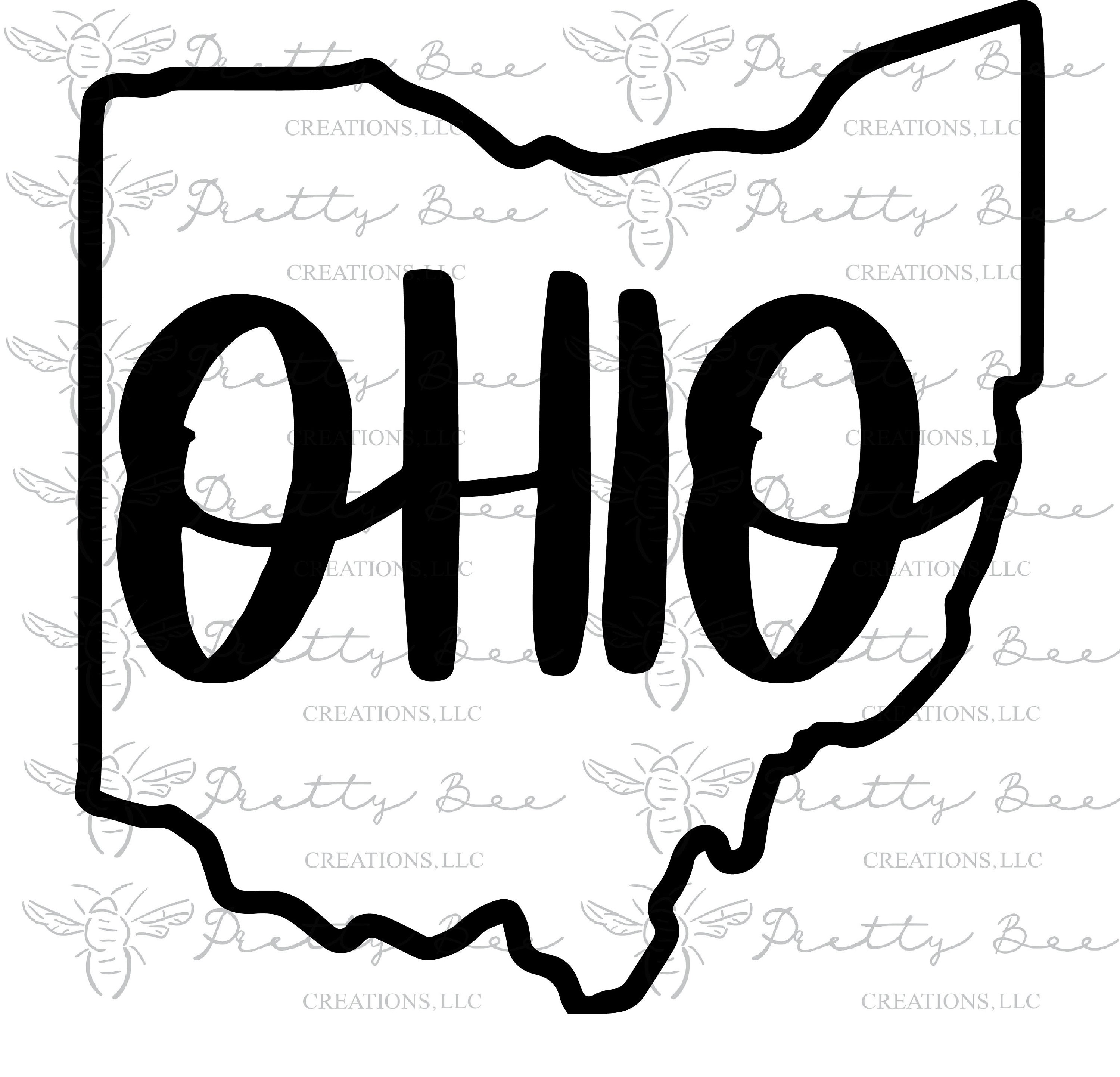 State of Ohio, Outline , Writing, DIGITAL FILE - Etsy