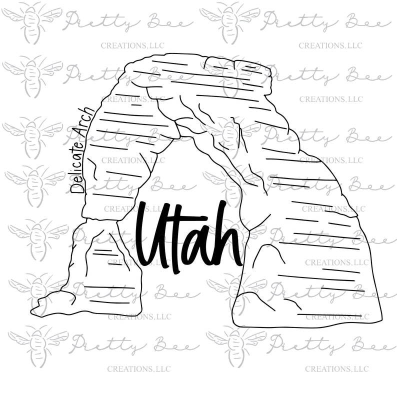 SVG, DIGITAL FILE, Delicate Arch, Utah, Line Art, Simple, Nature - Etsy
