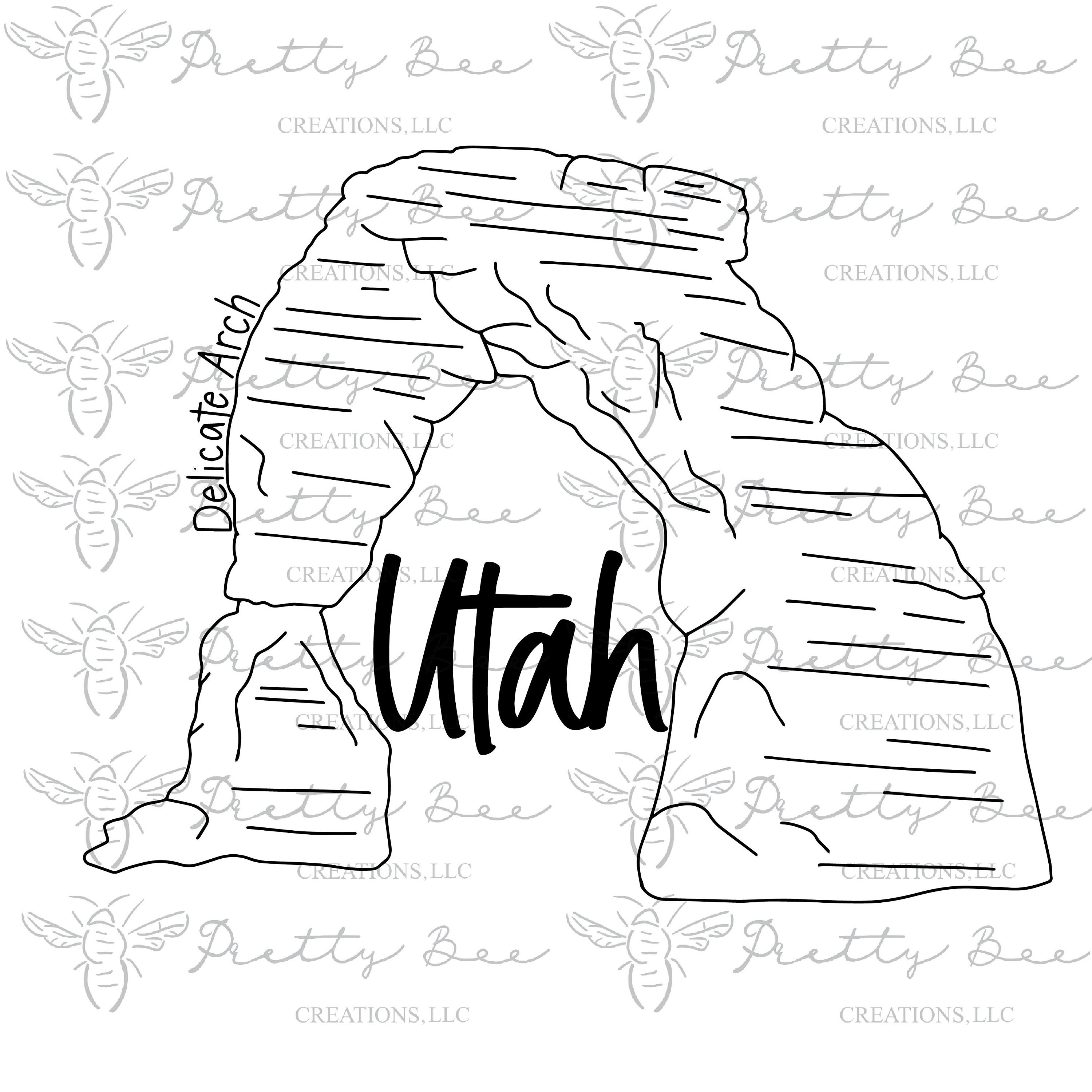 SVG, DIGITAL FILE, Delicate Arch, Utah, Line Art, Simple, Nature - Etsy