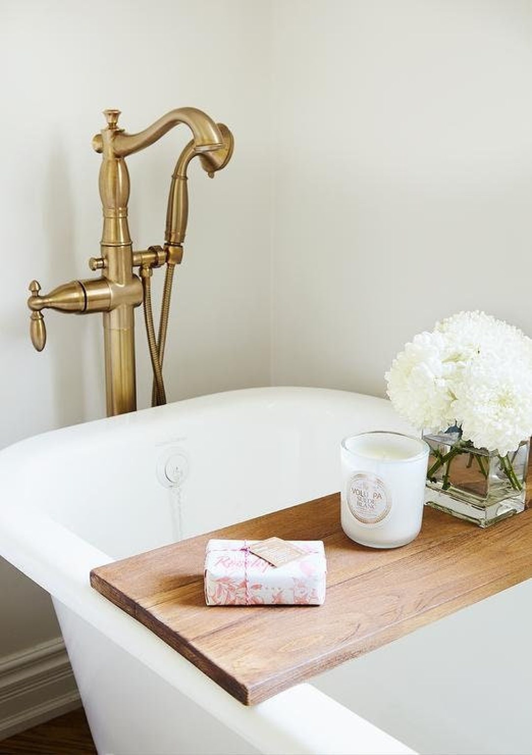 Rustic Deep Thick Scaffold Board Bath Caddy Shelf Tray, 30cm X 3.4cm ...