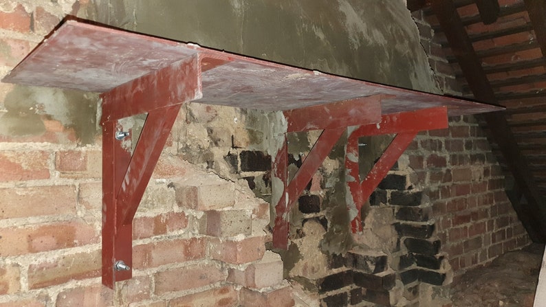 Reinforced Gallows Brackets With Lug: Heavy Duty Steel Chimney Support ...