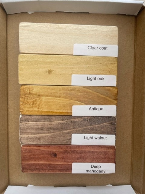 2-in-1 Swatches Pack: 11 Varnish Colours, 6 Wood Sample Blocks, Custom ...
