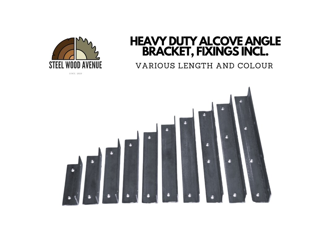 2x Heavy Duty Angle Alcove Brackets, Wall Mounted Floating Desk Table ...
