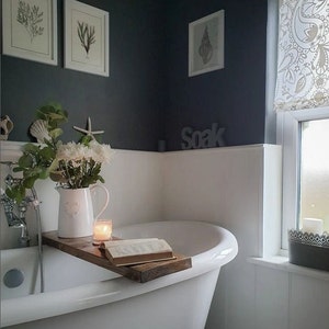 Rustic Deep Thick Scaffold Board Bath Caddy Shelf Tray, 30cm X 3.4cm ...