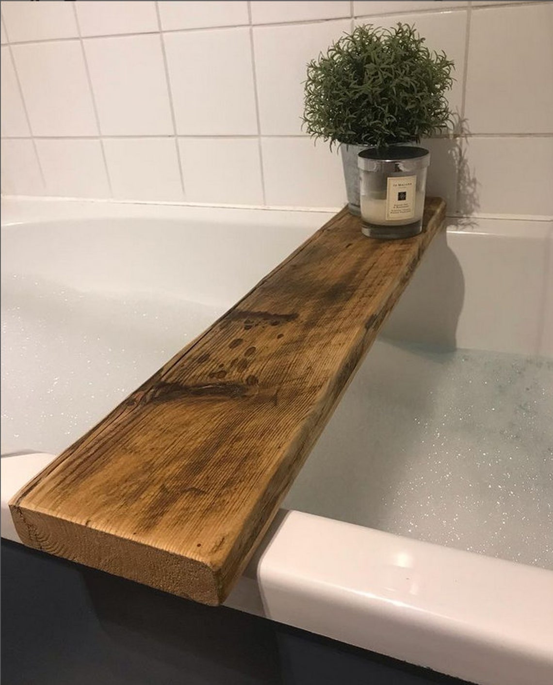 Rustic Thick Scaffold Board Bath Caddy Tray Shelf W22.5cm X | Etsy