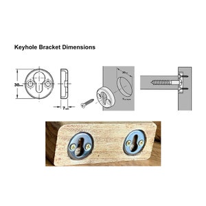 Floating Extra Narrow Rustic Shelf With Keyhole Fixings, 10cm X 3.4cm ...