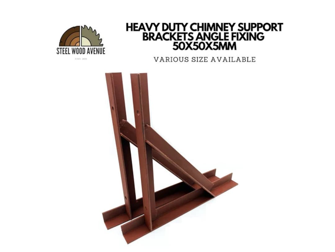 2 X Reinforced Heavy Duty Steel Chimney Support Gallows Brackets Angle ...