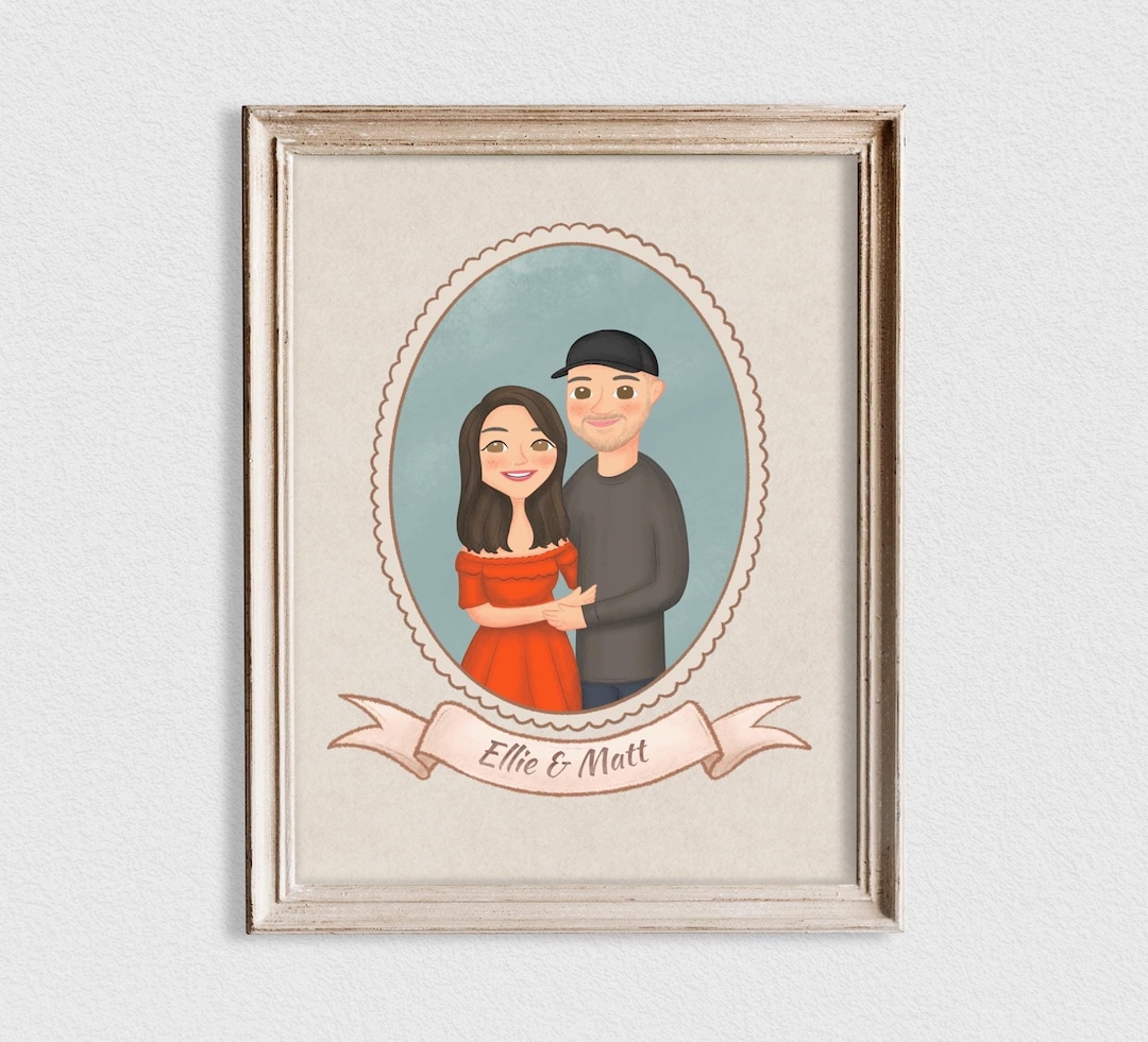 Personalized Couple Portrait, Custom Couple Drawing, Family ...