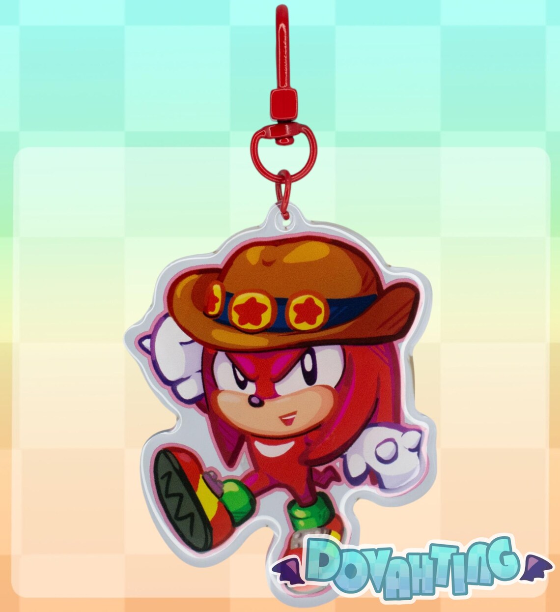 Sonic the Hedgehog- Knuckles Keychain - Etsy