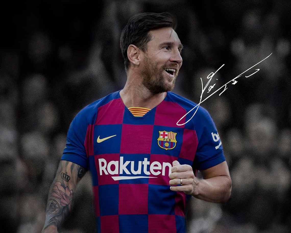Lionel Messi Signed Poster Digital File Barcelona Legends | Etsy