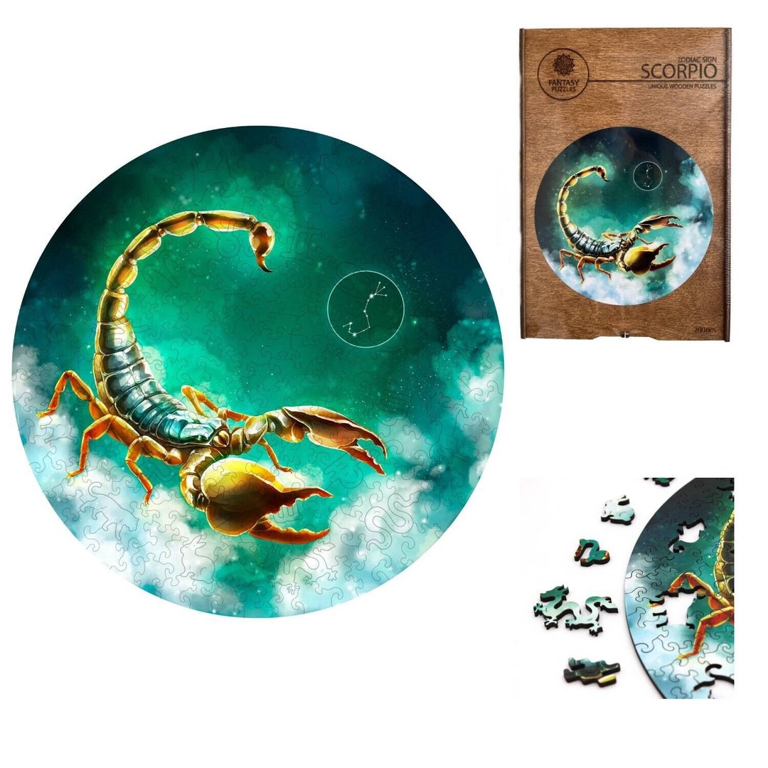Fantasy Puzzles ZODIAC SIGNS Wooden Jigsaw Puzzle SCORPIO 200 Pcs. Best ...
