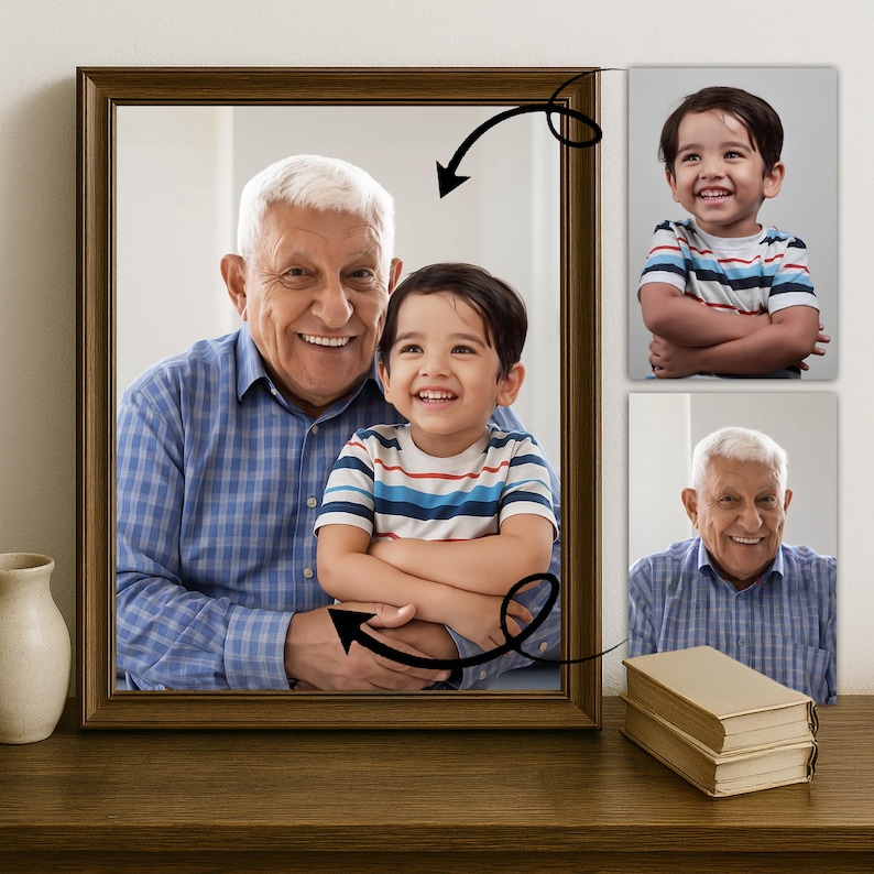 Realistic Photo Merge • Add Loved One to Picture • Custom Memorial ...