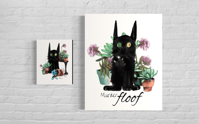 Cat Art Cat Comic Cartoon Cat Murder Floof Black Catitude - Etsy