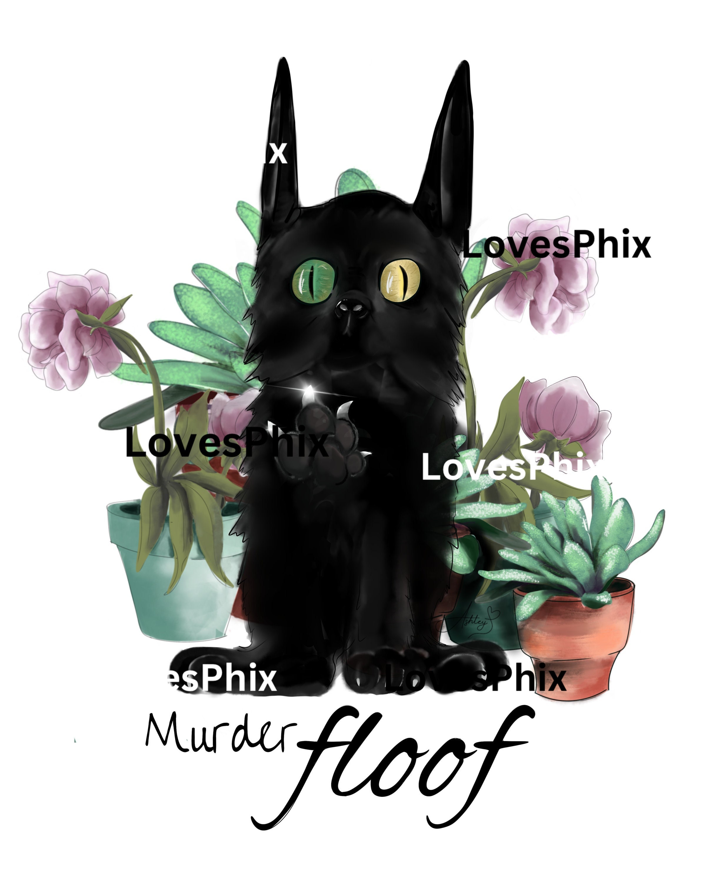 Cat Art Cat Comic Cartoon Cat Murder Floof Black Catitude - Etsy