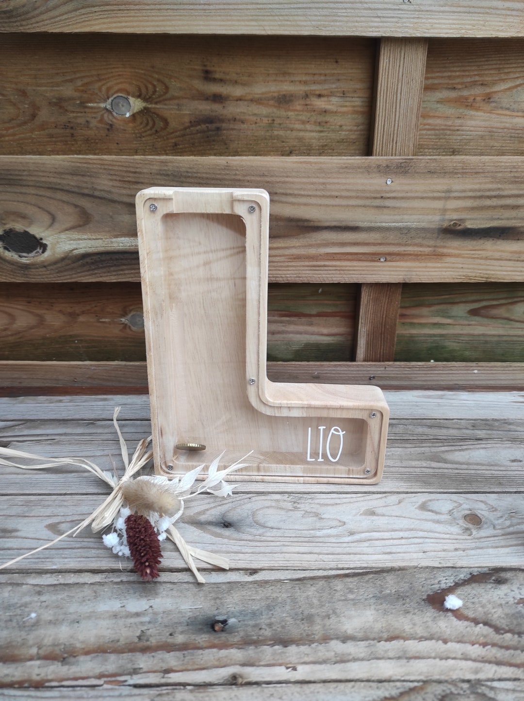 Letter Money Box Initial Letter Wood Piggy Bank - Etsy