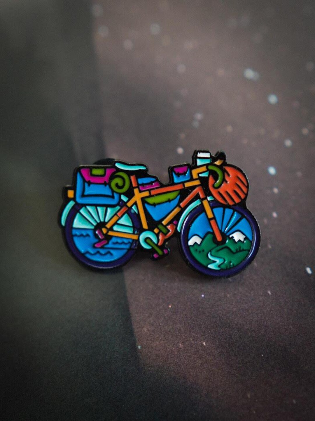 Bikepacking Bicycle Enamel Pin - Etsy