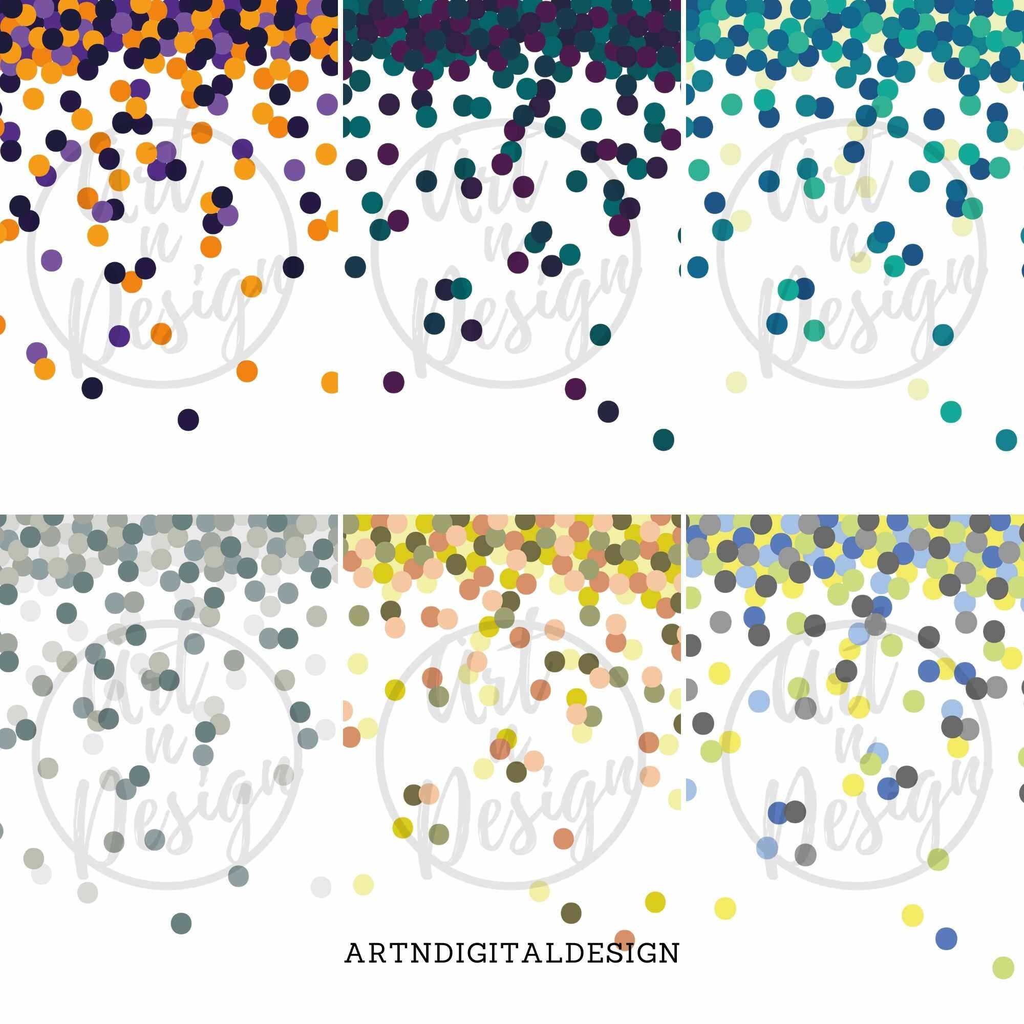 Colorful Digital Confetti, Rainbow Dots, Confetti Digital Paper PNG and ...