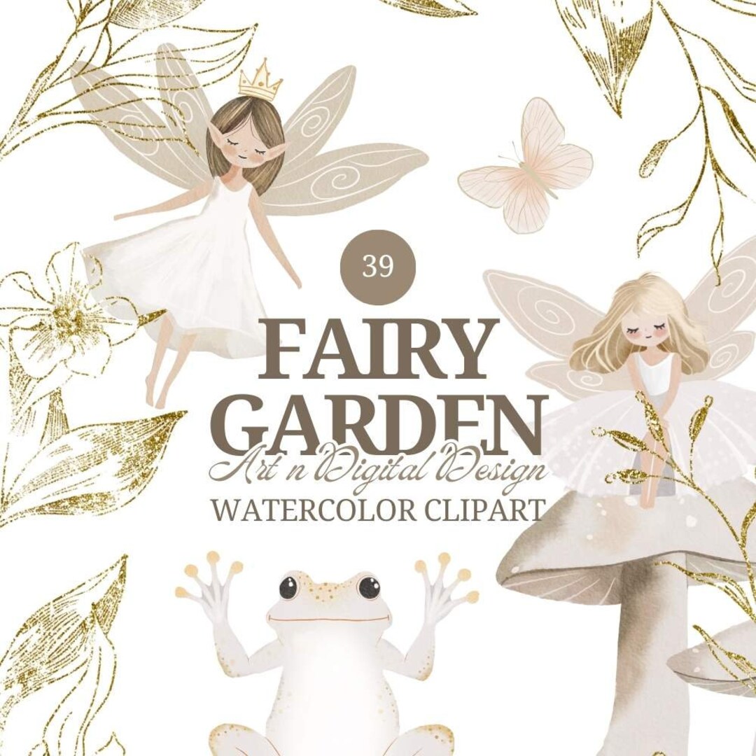 Fairy Garden Watercolor Clipart, Enchanted Forest, Spring Fairies ...