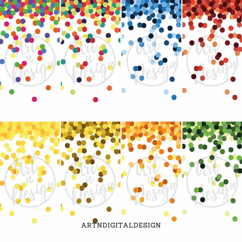 Colorful Digital Confetti, Rainbow Dots, Confetti Digital Paper PNG and ...