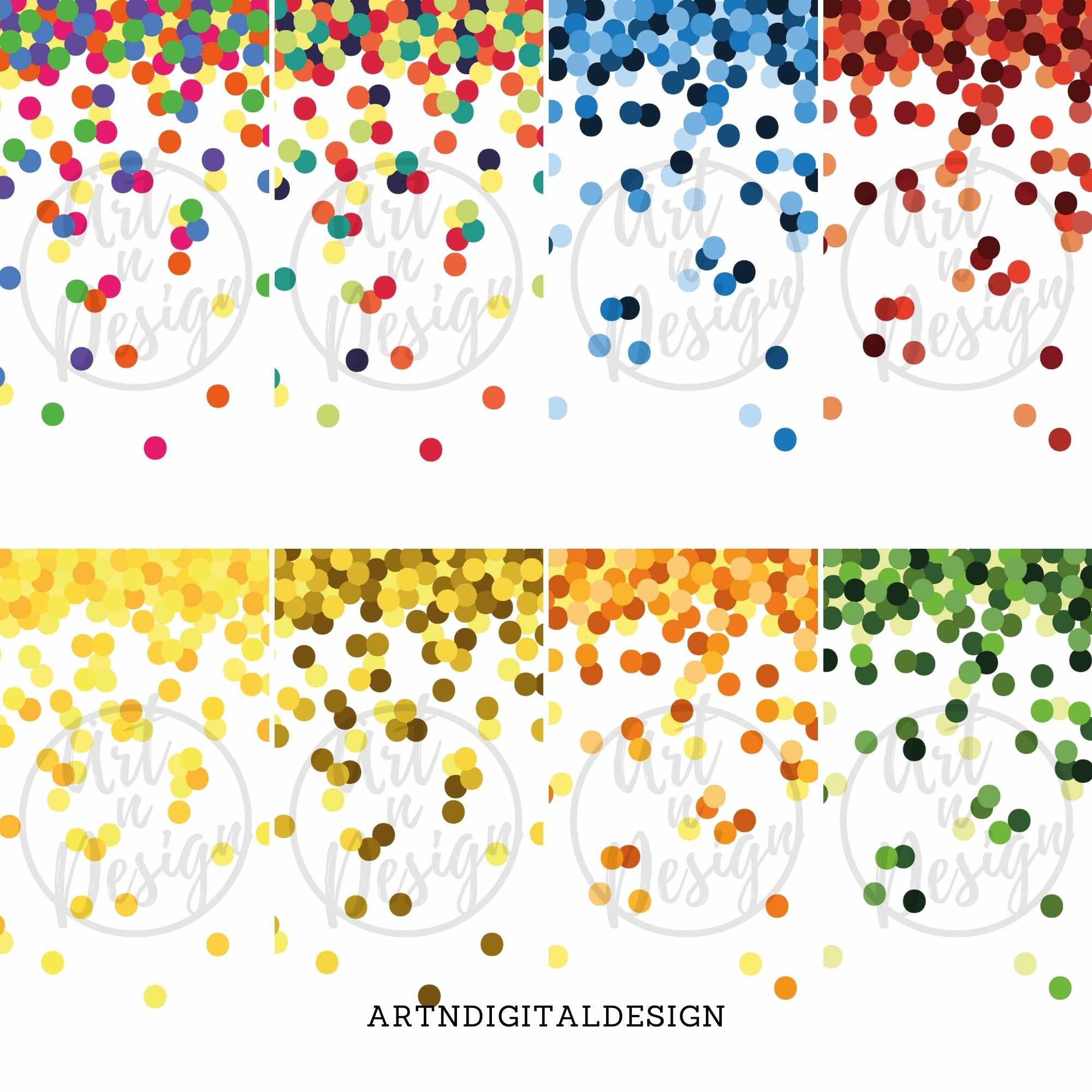 Colorful Digital Confetti, Rainbow Dots, Confetti Digital Paper PNG and ...
