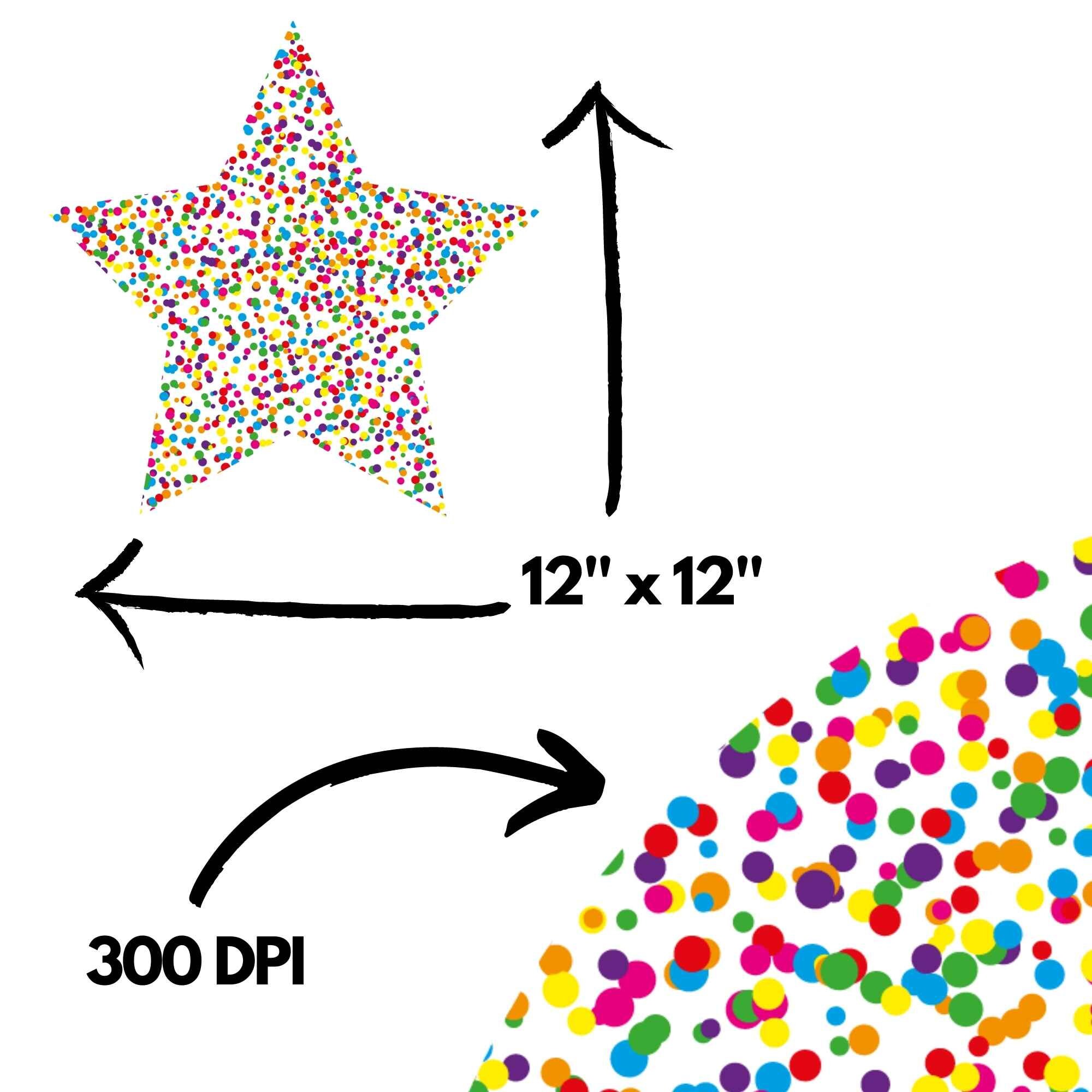 Colorful Digital Confetti Overlays, Rainbow Dots, Confetti Frames ...