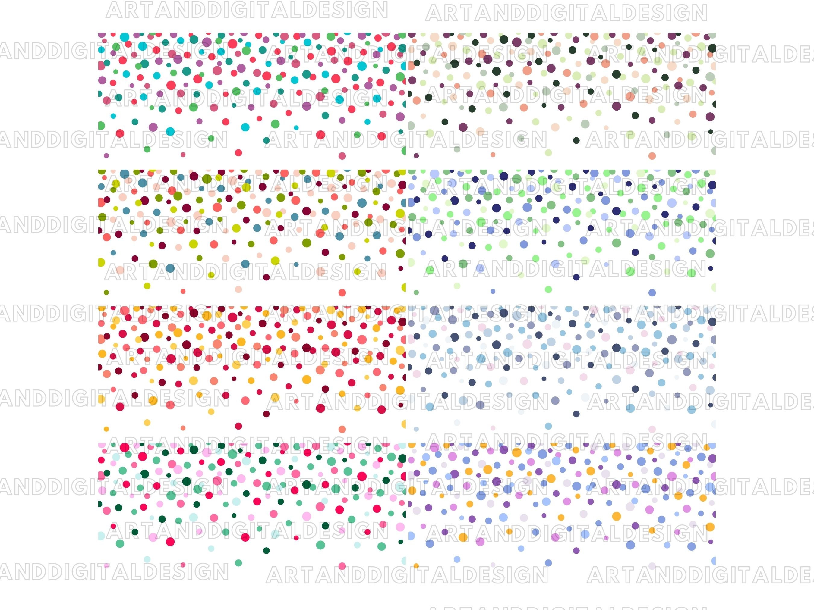 Digital Confetti, 50 PNG + AI + EPS, Clipart, Confetti Border, Rainbow ...