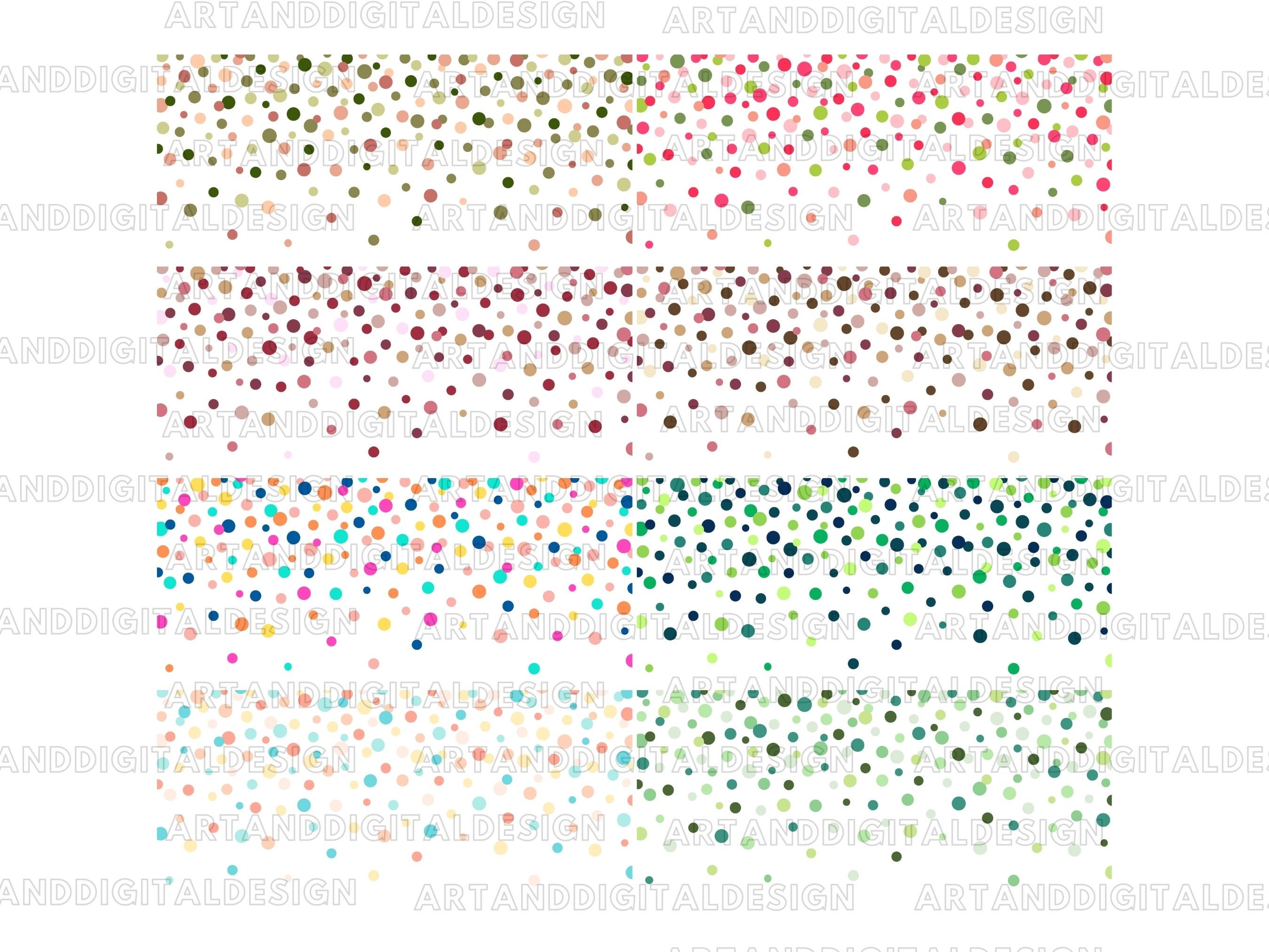 Digital Confetti, 50 PNG + AI + EPS, Clipart, Confetti Border, Rainbow ...