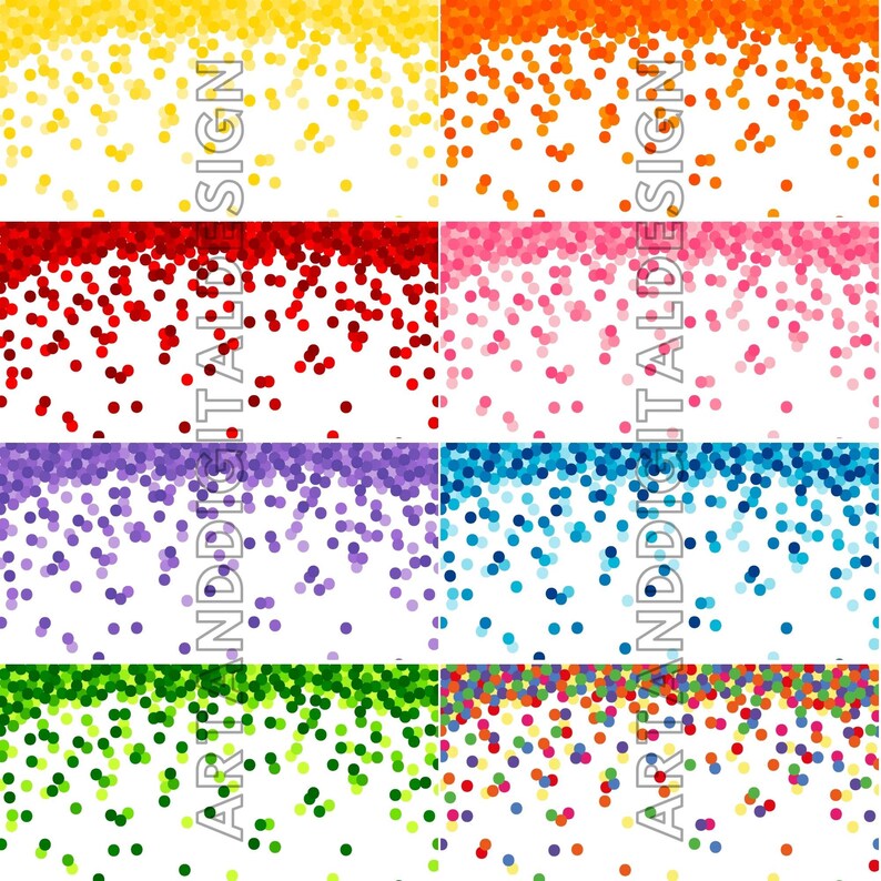 Colorful Digital Confetti 64 PNG FILES, Birthday, Party, Backgrounds - Etsy
