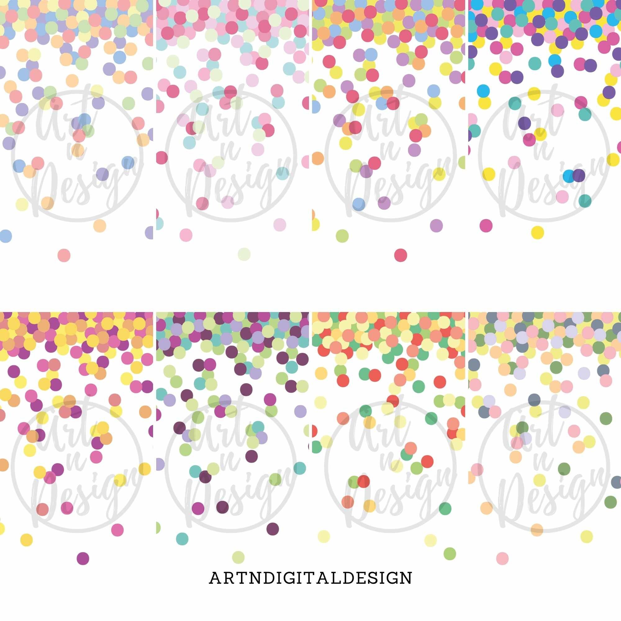 Colorful Digital Confetti, Rainbow Dots, Confetti Digital Paper PNG and ...