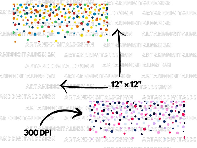 Digital Confetti, 50 PNG + AI + EPS, Clipart, Confetti Border, Rainbow ...