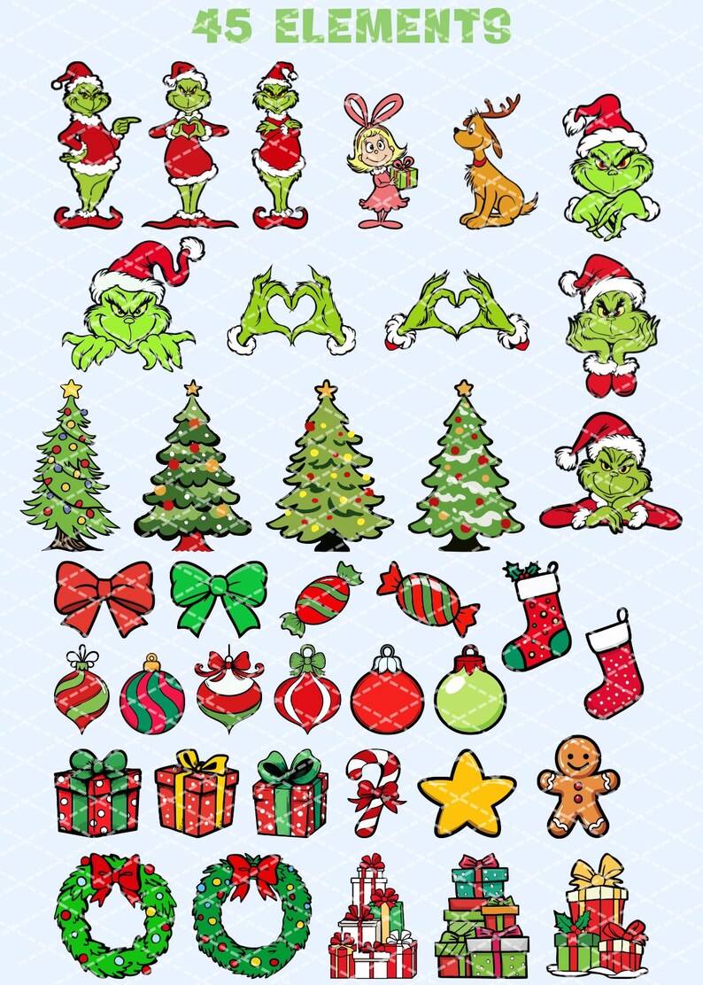 The Grinch PNG Clipart, Christmas Bundle | Cindy Lou Who, Ornament ...