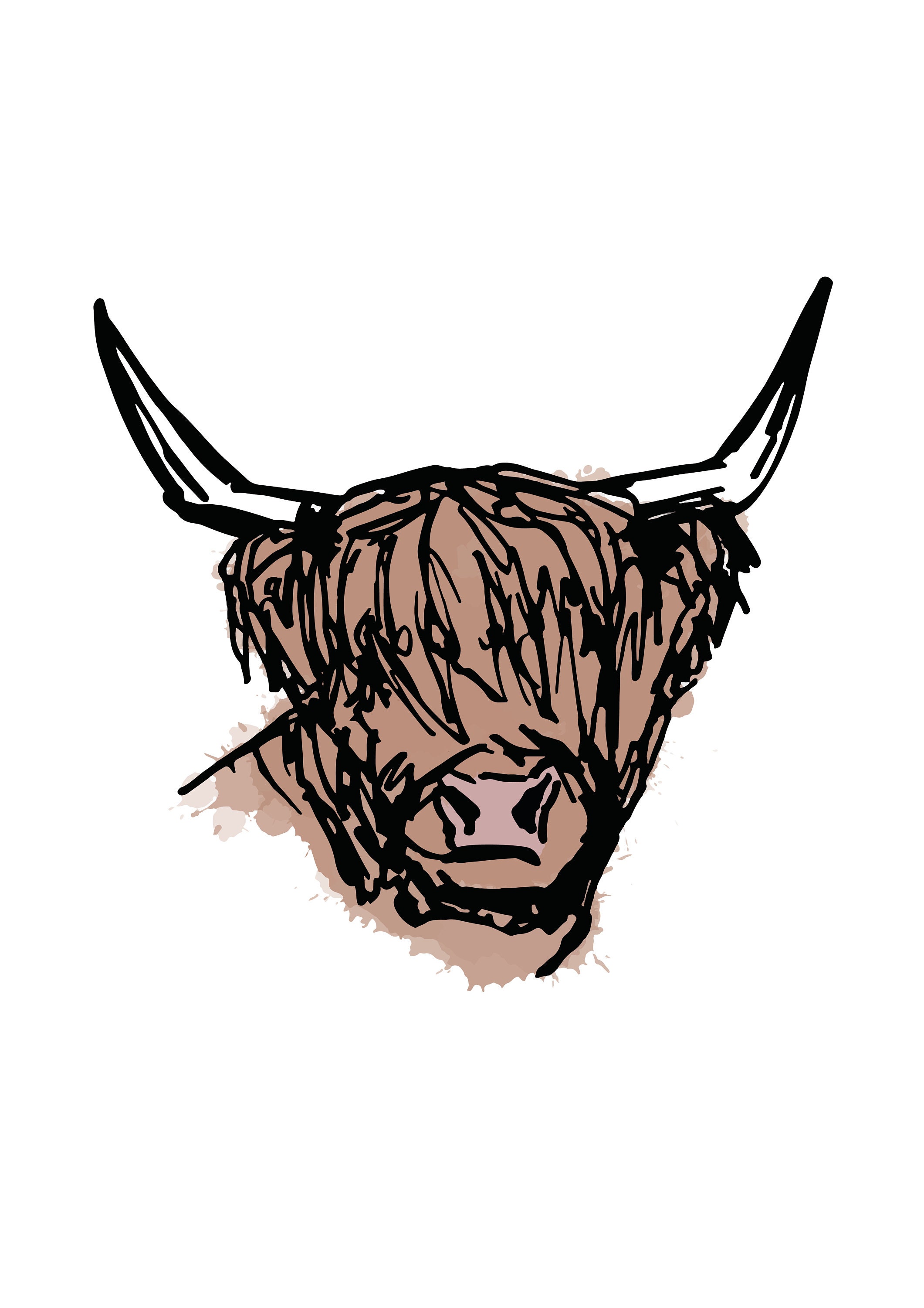 Highland Cow Watercolour Art Print | Scottish Cow | Hairy Coo ...