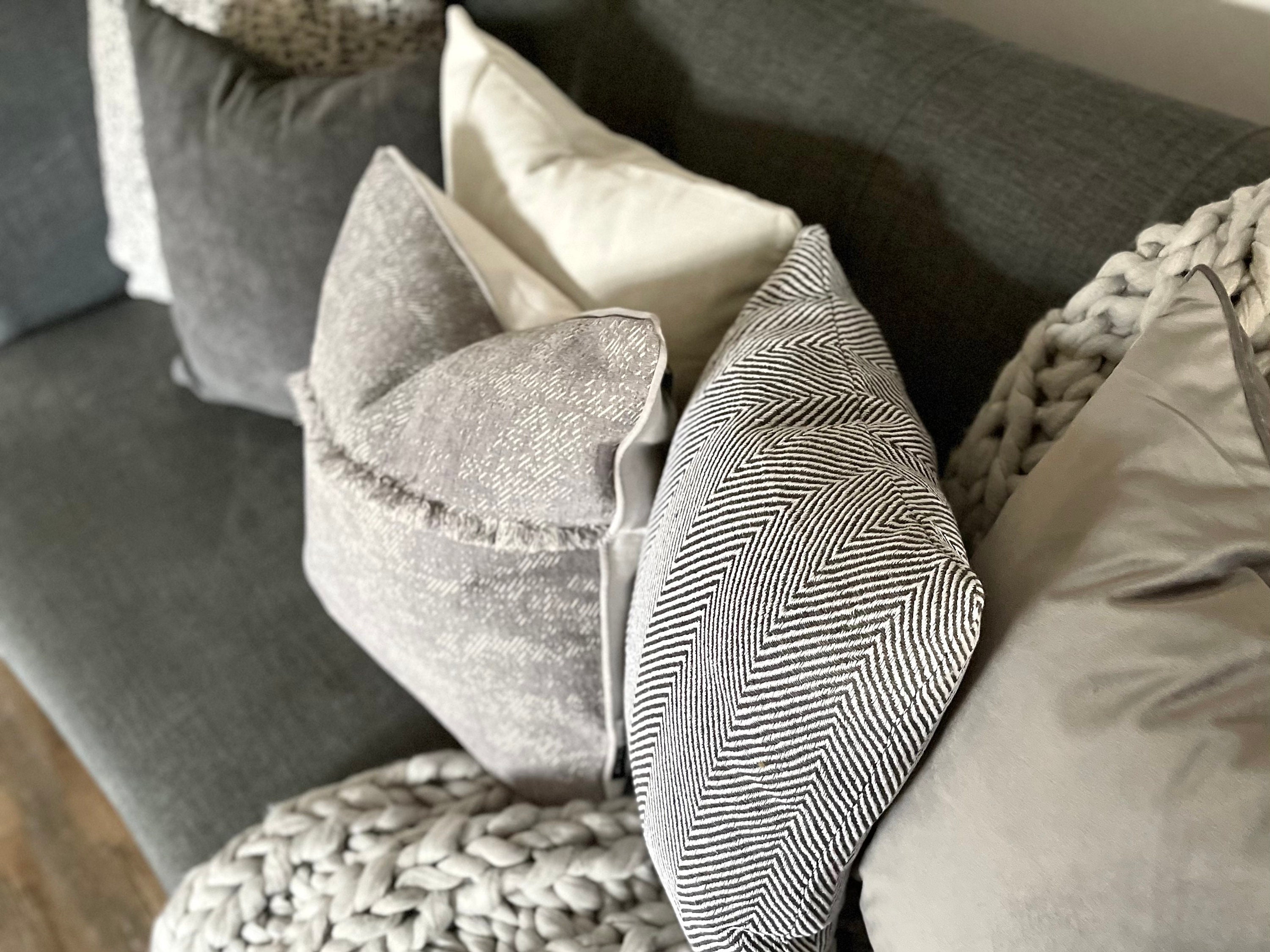 Cool-toned Cream Cushion. Soft Cushion With Filling Home - Etsy UK