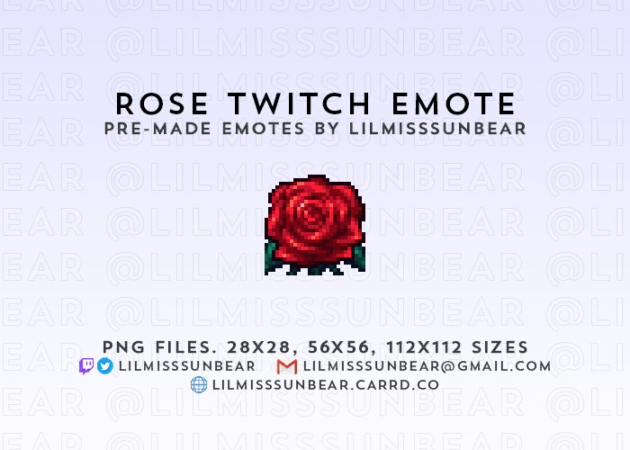 Rose Twitch Emote P2U Twitch Subscriber, Bits Tier Reward, Channel ...